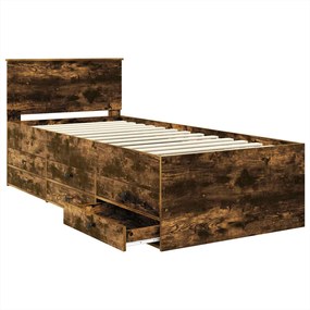 Daybed s čelo Uzený dub a černá 75 x 190 cm Kompozitní dřevo 3408540