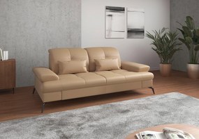 XXXLutz TŘÍMÍSTNÁ POHOVKA, cappuccino, kombinace pravá kůže/látka Sit & More - Pohovky - 00014401172C