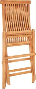 3dílný bistro set se zelenými poduškami masivní teakové dřevo 3063230