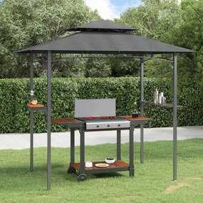 vidaXL BBQ altán s bočními policemi antracitový 240x150x243 cm ocel