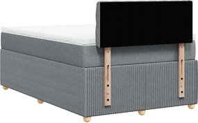 Box spring postel s matrací světle šedá 120x190 cm textil 3287402