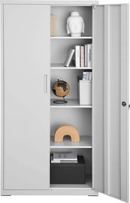 Komoda 80x40x180cm, kov, bílá, AUS-E1115 GREY