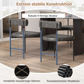 Costway Sada 2 jídelních židlí Kuchyňské židle vyrobené z PVC kůže