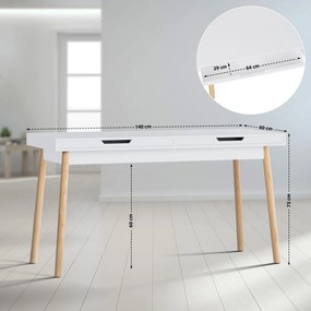 Psací stůl Porto 140 cm V2 – bílá