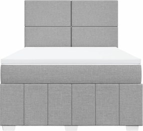 Box spring postel s matrací světle šedá 140 x 190 cm textil 3293956