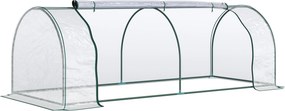 Skleník Outsunny s Dveřmi, fóliový skleník z oceli, skleník pro balkon, zahradu, dům na rajčata 250x100x80cm, skleník na rajčata, zeleninu, květiny, r