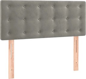 Box spring postel s matrací světle šedá 100x200 cm samet 3131183
