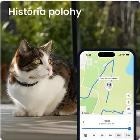 Tractive CAT 6 Mini černá / GPS obojek pro kočky / Živé sledování polo