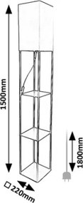 Brilagi - Stojací lampa s poličkami GRADUS 1xE27/40W/230V 150 cm šedá/béžová