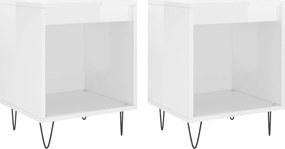 vidaXL Noční stolky 2 ks 40 x 35 x 50 cm kompozitní dřevo [830721] Barva: bílá s vysokým leskem