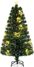 Costway 150 cm vánoční stromek z umělého laminátu se světly vánočního stromku