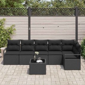 Set pohovek 7 ks Černá polyratan 3346413