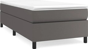 Rám postele s boxspringem šedá 100 x 200 cm umělá kůže 3121033