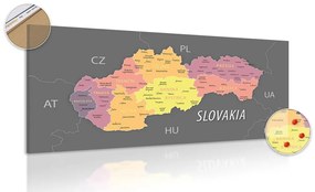 Obraz na korku pastelová mapa Slovenska