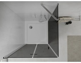 Mexen Lima skládací sprchový kout 100 x 100 cm, Grafitově černá, Chromovaná + sprchová vanička Flat, Bílá - 856-100-100-01-40-40