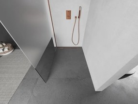 Mexen Kioto L, sprchová zástěna Walk-In 80 x 200 cm, 8mm čiré sklo-námraza, růžové zlato profil, 800-080-103-60-35