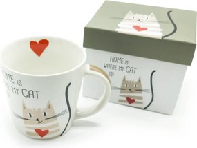 Porcelánový hrnek Home is where my cat is, 400 ml – dárek pro milovníky koček