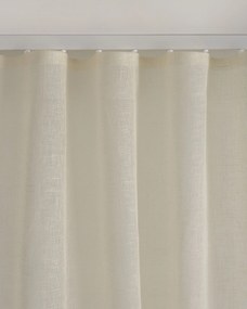 Závěs na řasící pásce wave barva krémová látka poloprůhledná, pletený vzor, lněná