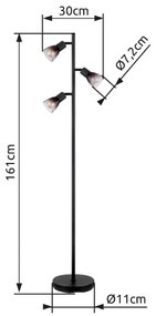 Globo 54312-3S - Stojací lampa SATELLA 3xE14/25W/230V černá