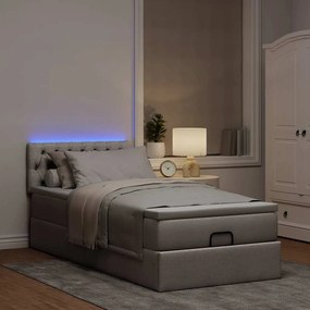 Osmanský rám postele s matrací taupe 90x190cm textil 3312357