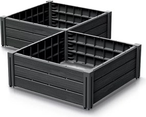 Vyvýšený záhon BASE PLANT, 61x61x46cm, antracitová Prosperplast