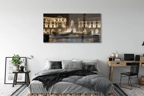 akrylový obraz Rome Fountain Square v noci 140x70 cm