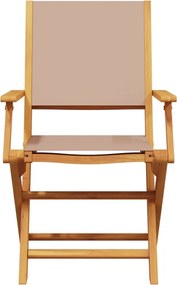 Skládací židle 6 ks, taupe látka a masivní dřevo 3214581