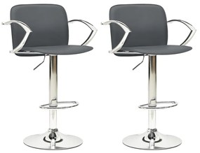 vidaXL Barové židle 2 ks šedé umělá kůže