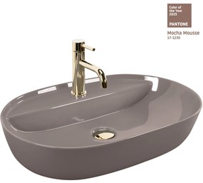 Rea Aura, umyvadlo na desku 610x410x130, béžová lesklá, REA-U6381