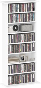 HOMCOM úložná jednotka na CD a DVD, multimediální úložná jednotka s 8 přihrádkami a 6 nastavitelnými policemi, maximální kapacita 360 CD/185 DVD a Bl…