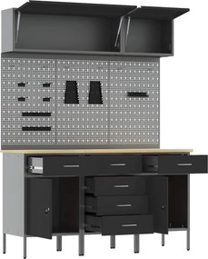 Sada pracovní skříně se zásuvkou s úložištěm 8 ks Černá 3321444