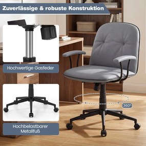 Costway Kancelářská židle ergonomická psací židle z umělé kůže s polstrovanými