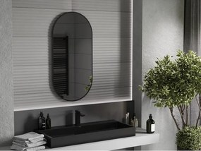 Mexen Loft oválné koupelnové zrcadlo 100 x 50 cm, černý rám - 9851-100-050-000-70