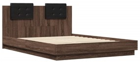 vidaXL Rám postele s čelem hnědý dub 120 x 200 cm kompozitní dřevo