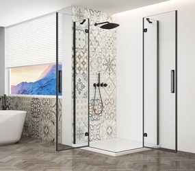 Gelco Trinity Black čtvercový sprchový kout 100 x 100 x 200 cm otevírací černá sklo čiré GT2210-10C-B