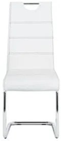 Autronic Moderní jídelní židle Jídelní židle, bílá ekokůže, černé prošití, kov chrom (HC-481 WT)