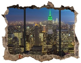 Wallmuralia Samolepící díra nálepka New York noc 95x64 cm