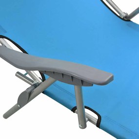 Zahradní lehátko se stříškou ocel modré 310336