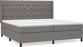 Box spring postel s matrací tmavě šedá 200x200 cm textil 3131698