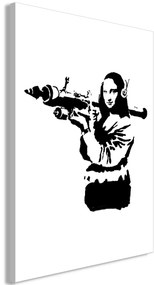 Obraz - Banksy Mona Lisa with Rocket Launcher (1 Part) Vertical