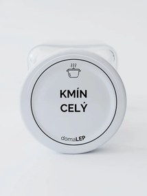 Samolepka na kořenky KMÍN CELÝ průhledná 5 cm tučné písmo