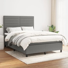 Box spring postel s matrací tmavě šedý 140 x 190 cm textil 3141850