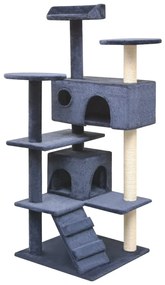Škrabadlo pro kočky se sisalovými sloupky - tmavě modrá | 125 cm