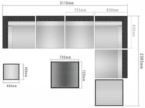 DEOKORK Ratanová variabilní sestava SEVILLA  pro 7 osob (antracit)