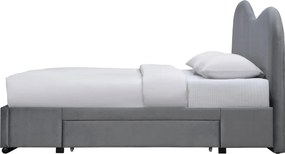 Čalouněná postel Amber se zásuvkami 160x200 cm popelavě šedá