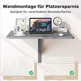 Costway Nástěnný skládací stůl Prostorově úsporný kuchyňský stůl