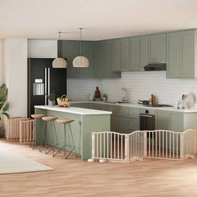 Zábrana pro psy s dvířky skládací 12 panelů 960 cm topol 3155612