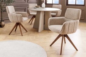 Designová otočná židle Parthenia taupe / hnědá