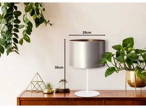 Duolla - Stolní lampa CANNES 1xE14/15W/230V pr. 20 cm stříbrná/měděná/bílá