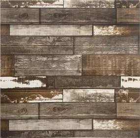 GRACE 3D samolepící panel Dřevo Loft Hnědé